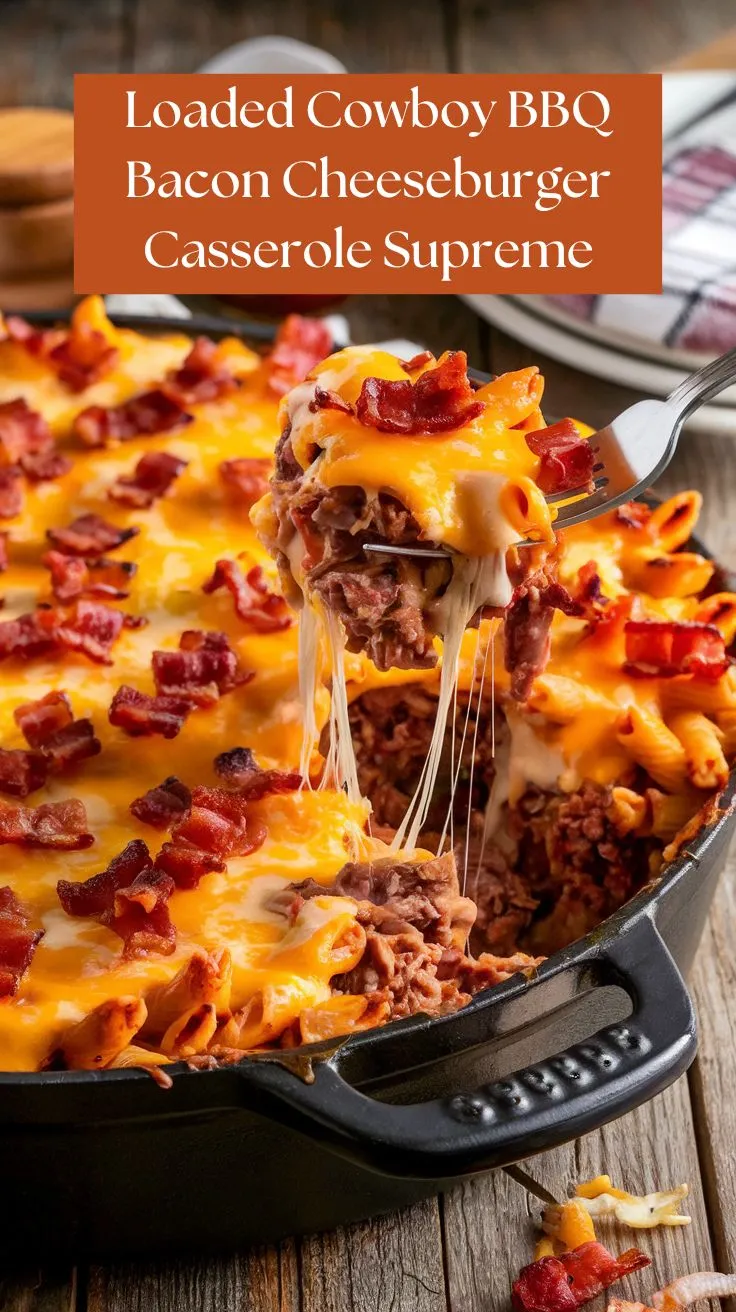 Loaded Cowboy BBQ Bacon Cheeseburger Casserole Supreme - recipeinquirer.com