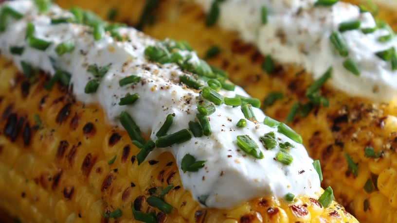 Sour Cream & Chive Grilled Corn on the Cob - recipeinquirer.com
