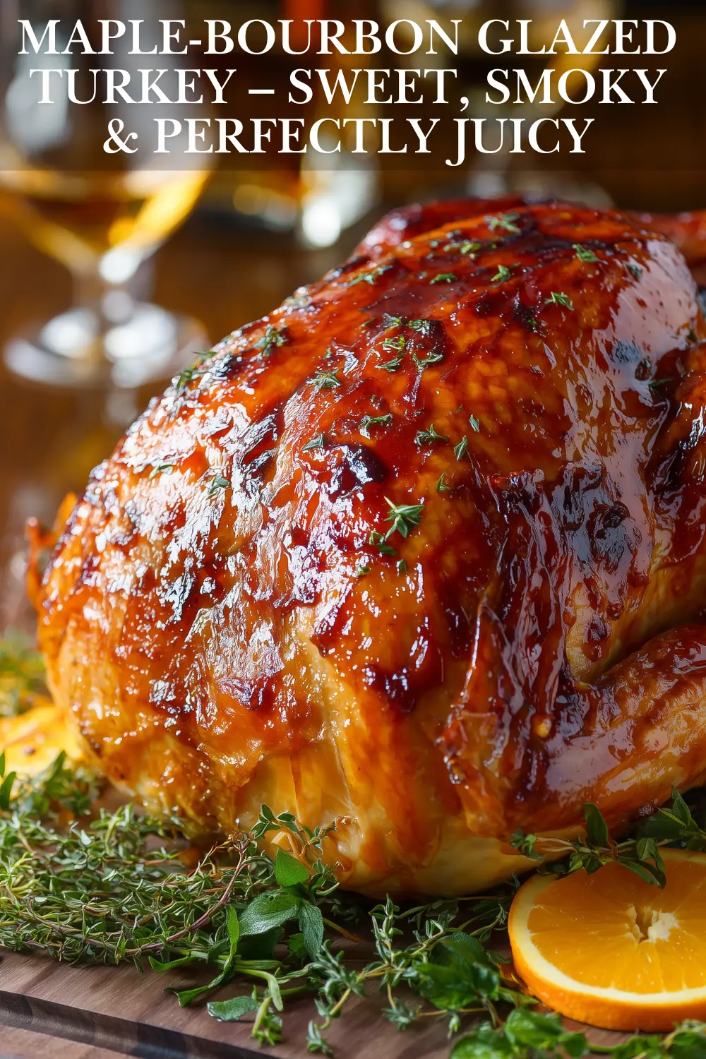 Sweet & Smoky Maple-Bourbon Glazed Turkey Recipe - recipeinquirer.com