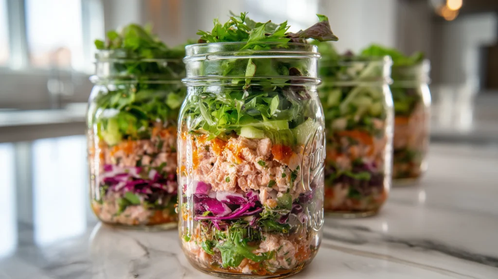 Spicy Tuna Salad Jars – Easy Meal Prep Lunch Idea - recipeinquirer.com