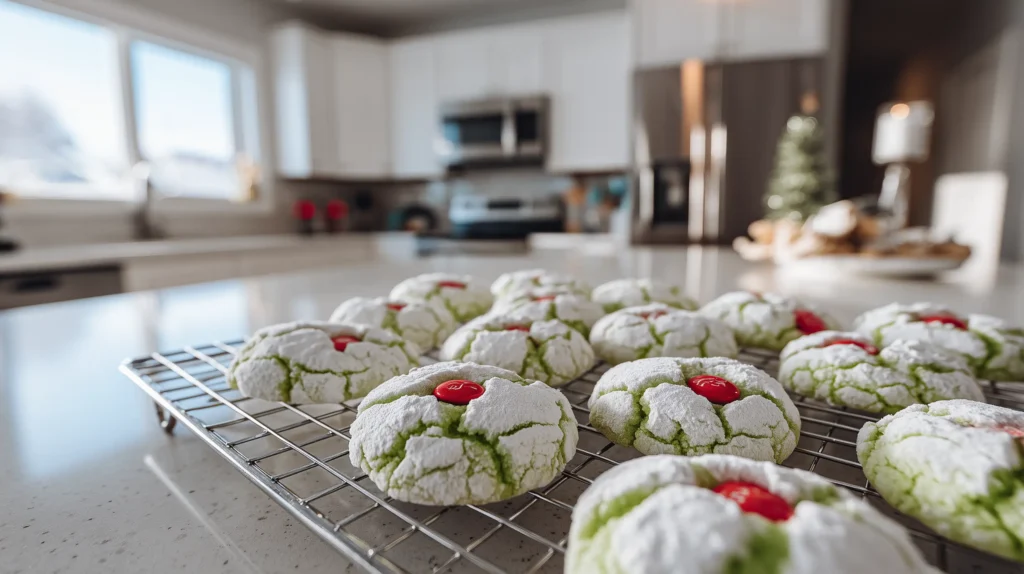 Soft & Chewy Grinch Crinkle Cookies - recipeinquirer.com